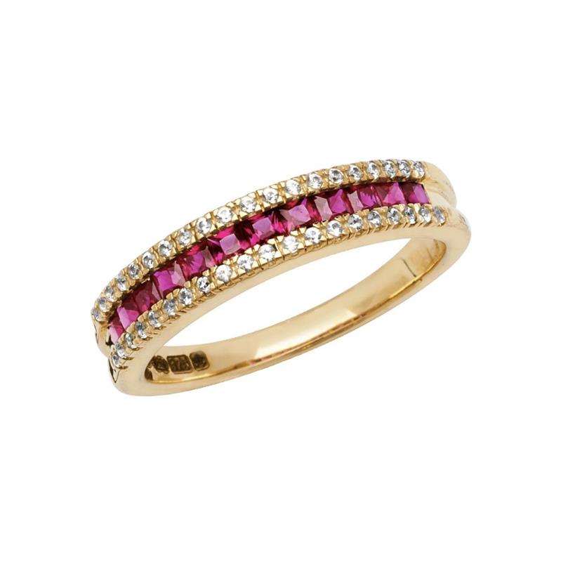 9K Yellow Gold Synthetic Ruby Ring – Sonny's Jewellers
