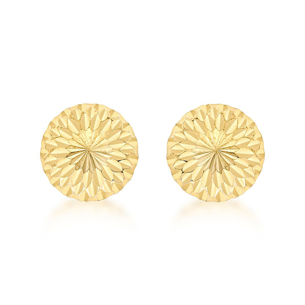 9K Yellow Gold 10mm Diamond Cut Half-Ball Stud Earrings – Sonny's Jewellers