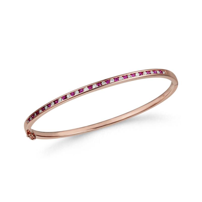 9K Rose Gold Ruby & Diamond Bangle – Sonny's Jewellers