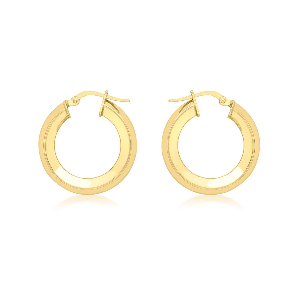 9K Yellow Gold Square Creole Hoop Earrings – Sonny's Jewellers